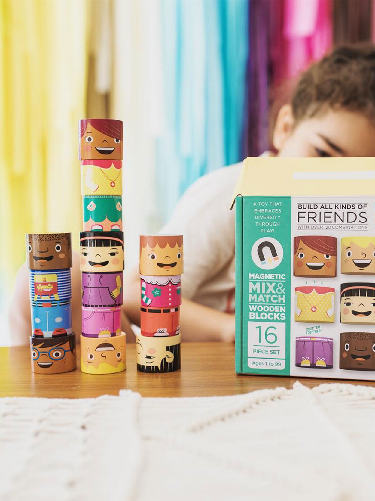 Bloques de madera 16 piezas - My Family builders | KIDSME – Kidsme Store